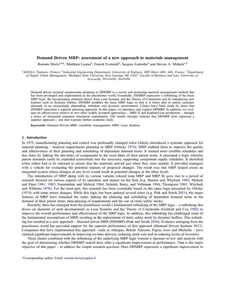 Demand Driven MRP | PDF | Lean Manufacturing | Systems Science