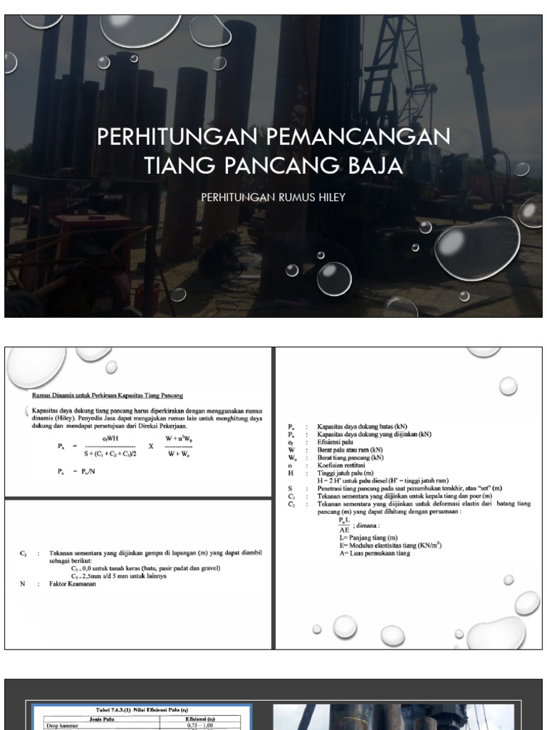 Perhitungan Pemancangan Tiang Pancang Baja | PDF