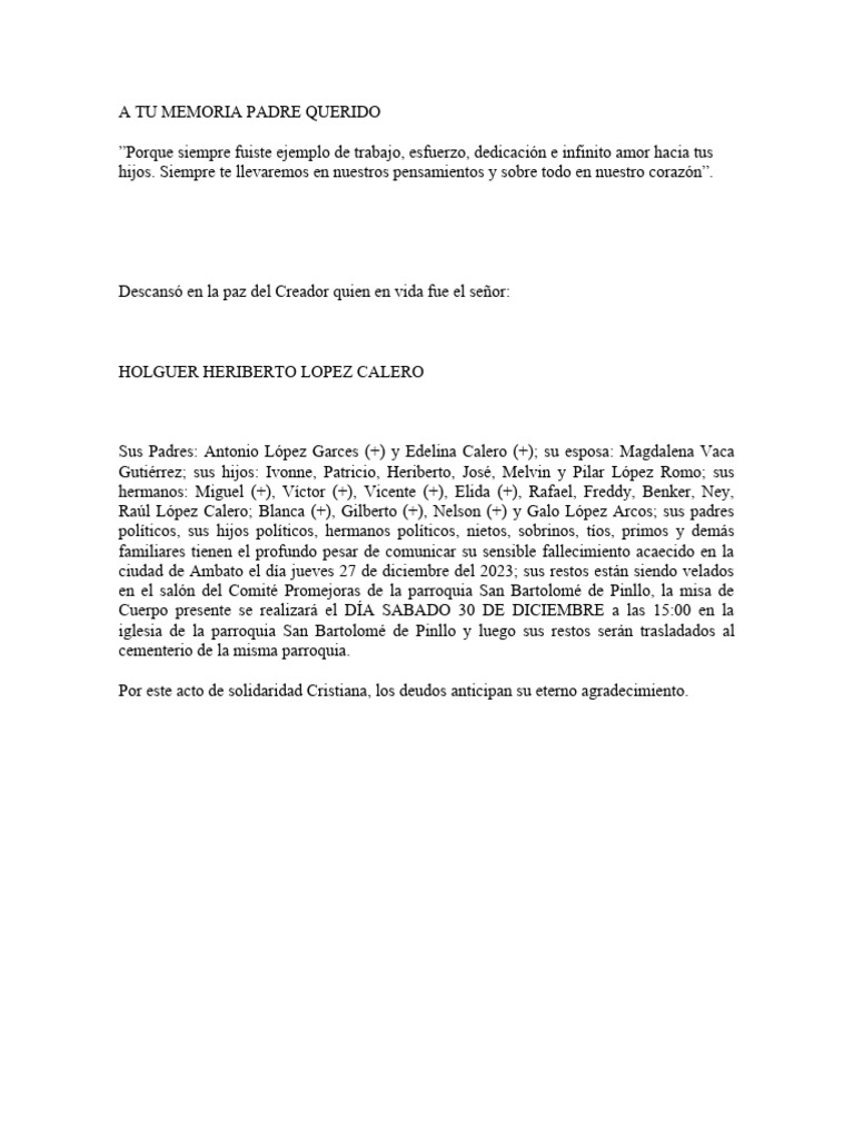 Parte Mortuorio | PDF