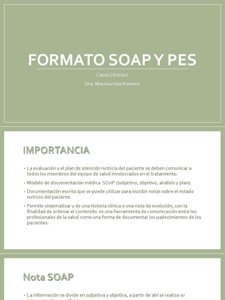 2.FORMATO SOAP Y PES | PDF | Obesidad | Dieta