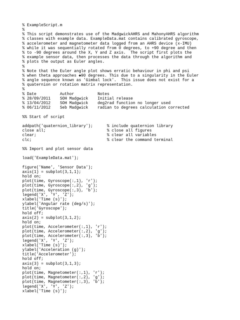Example Script | PDF | Gyroscope | Space