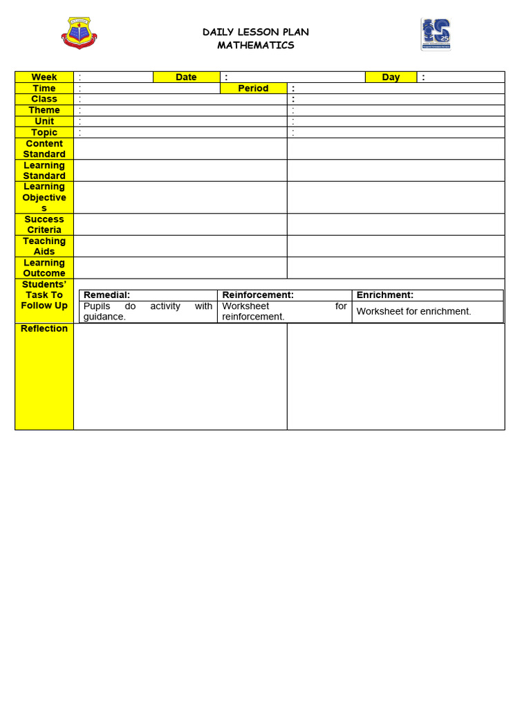 Template RPH Kelas Bercantum | PDF