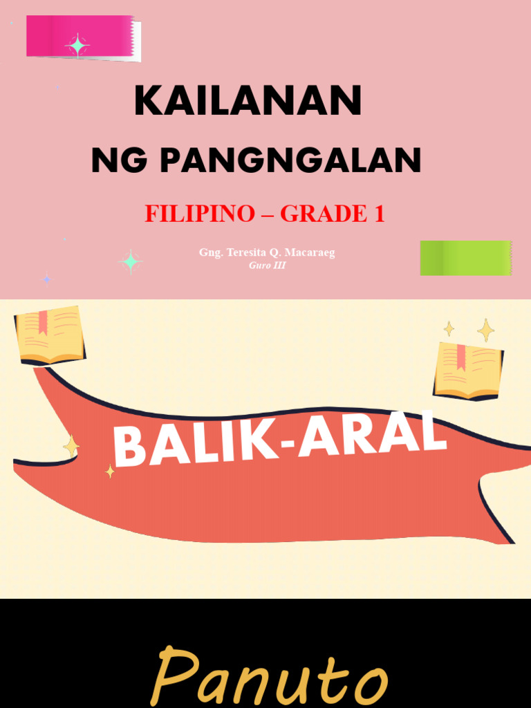 Kailanan NG Pangngalan | PDF