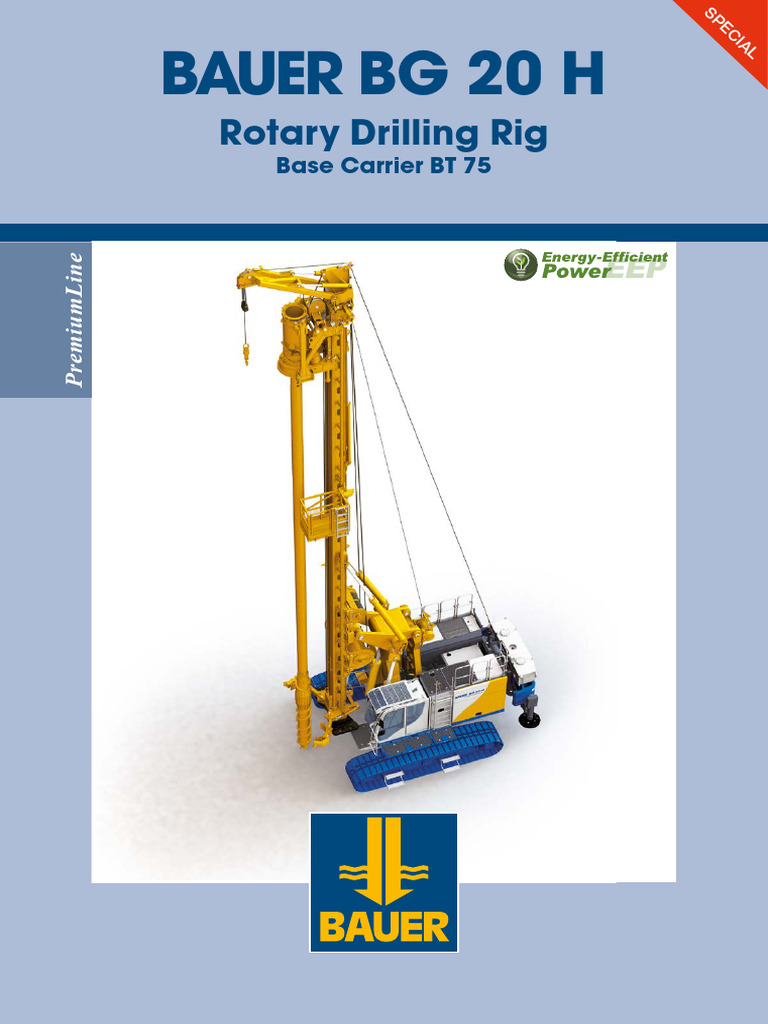Bauer BG 20 H 75 | PDF | Drilling | Drill