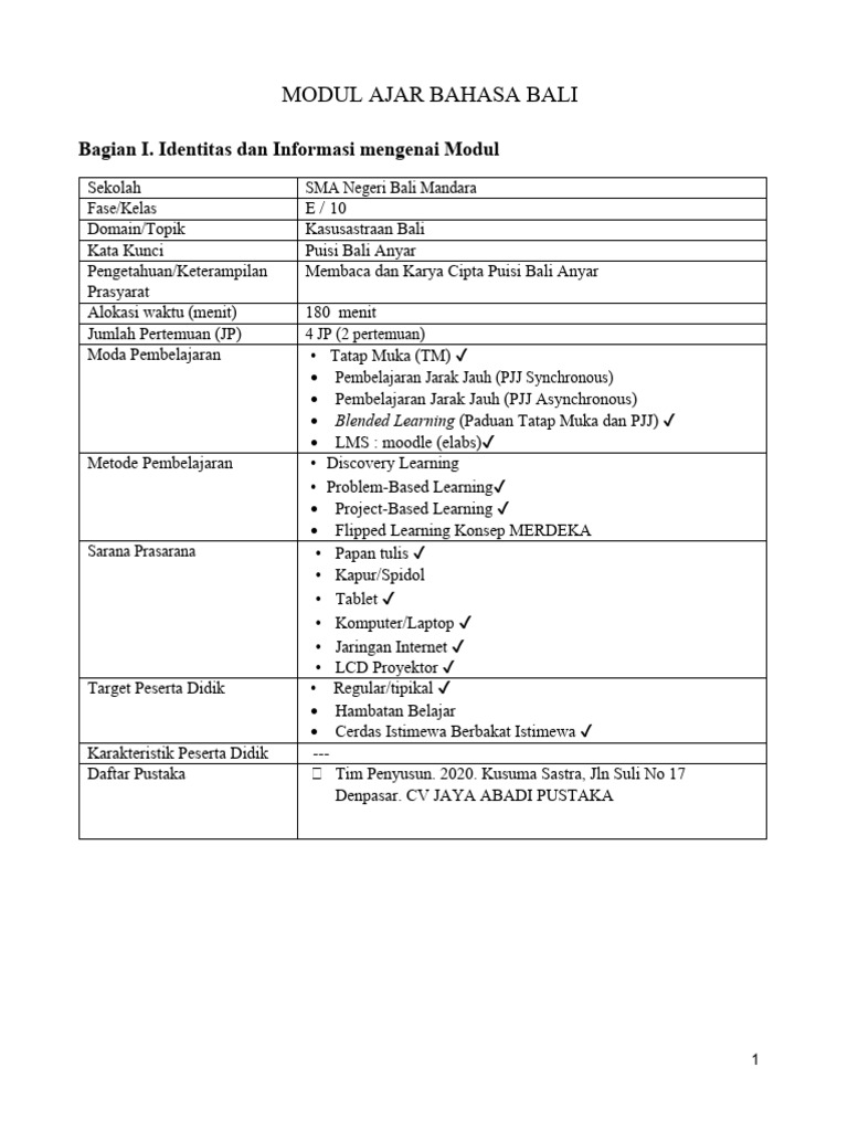 X - Puisi Bali Modern | PDF