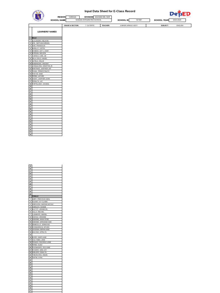 Grade 7 - DUTERTE | PDF