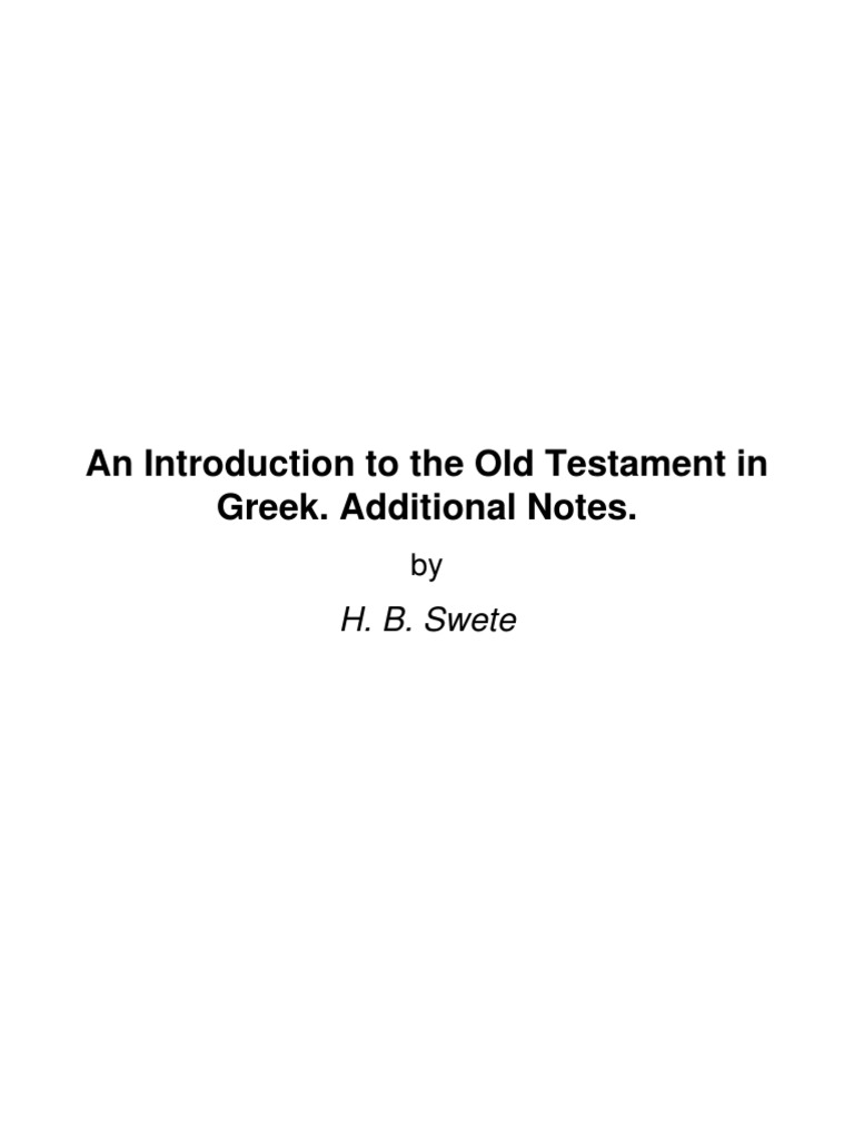Introduction The Old Testament in Greek According To The Septuagint ...