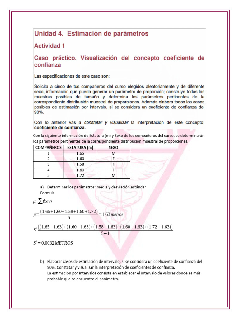 U4A1 Estadística | PDF | Métodos y materiales de enseñanza