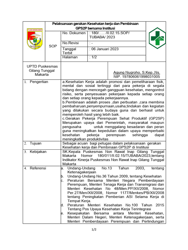 Sop GP2SP Fiks | PDF