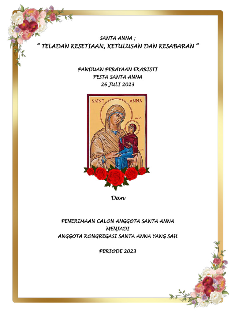 PANDUAN MISA ST - Anna | PDF | Agama & Spiritualitas