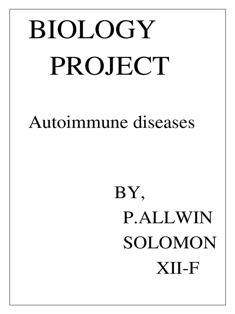 Biology Project For Class 12 | PDF | Autoimmune Disease | Crohn's Disease