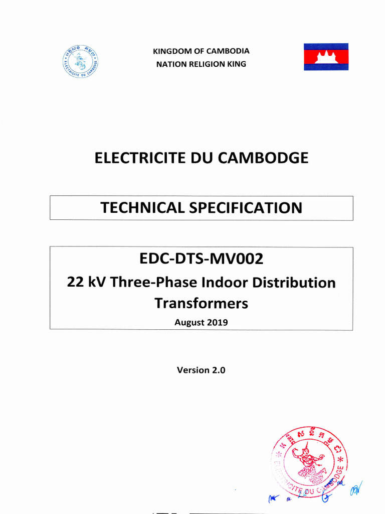 EDC-DTS-MV002 - 22 KV Three-Phase Indoor Distribution Transformers ...