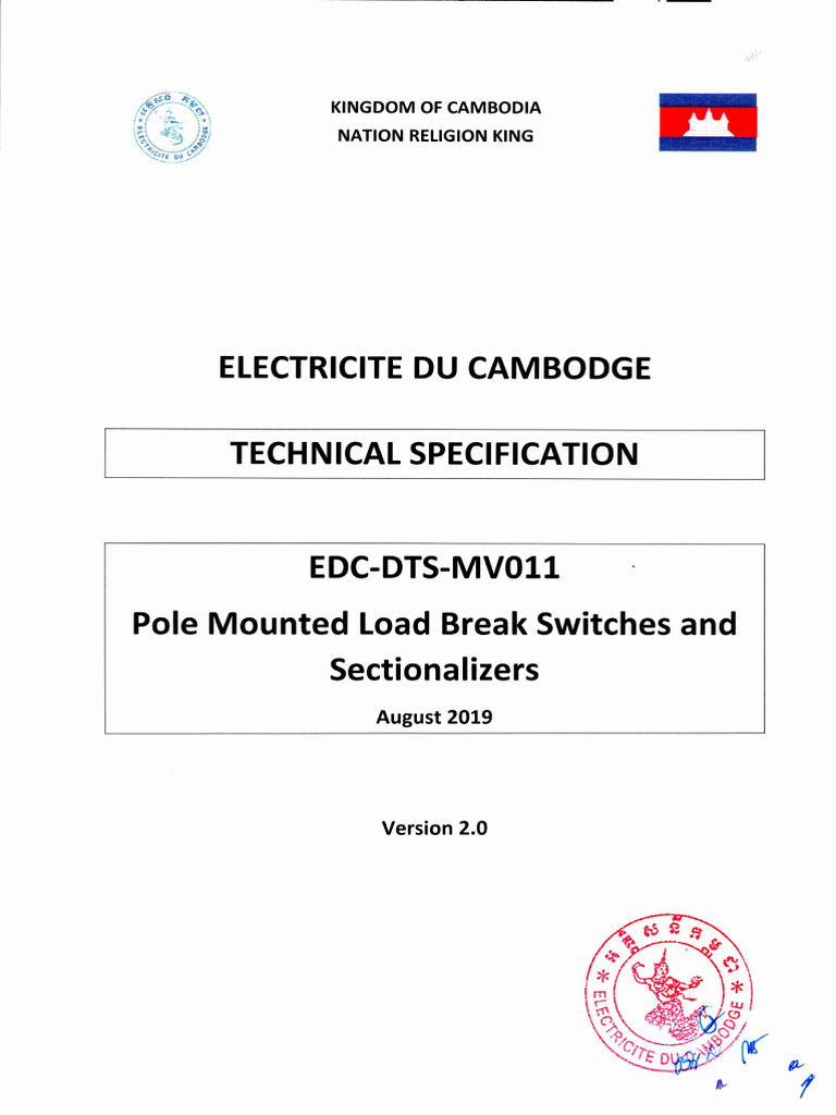 EDC-DTS-MV011 - Pole Mounted Load Break Switches and Sectionalizers ...