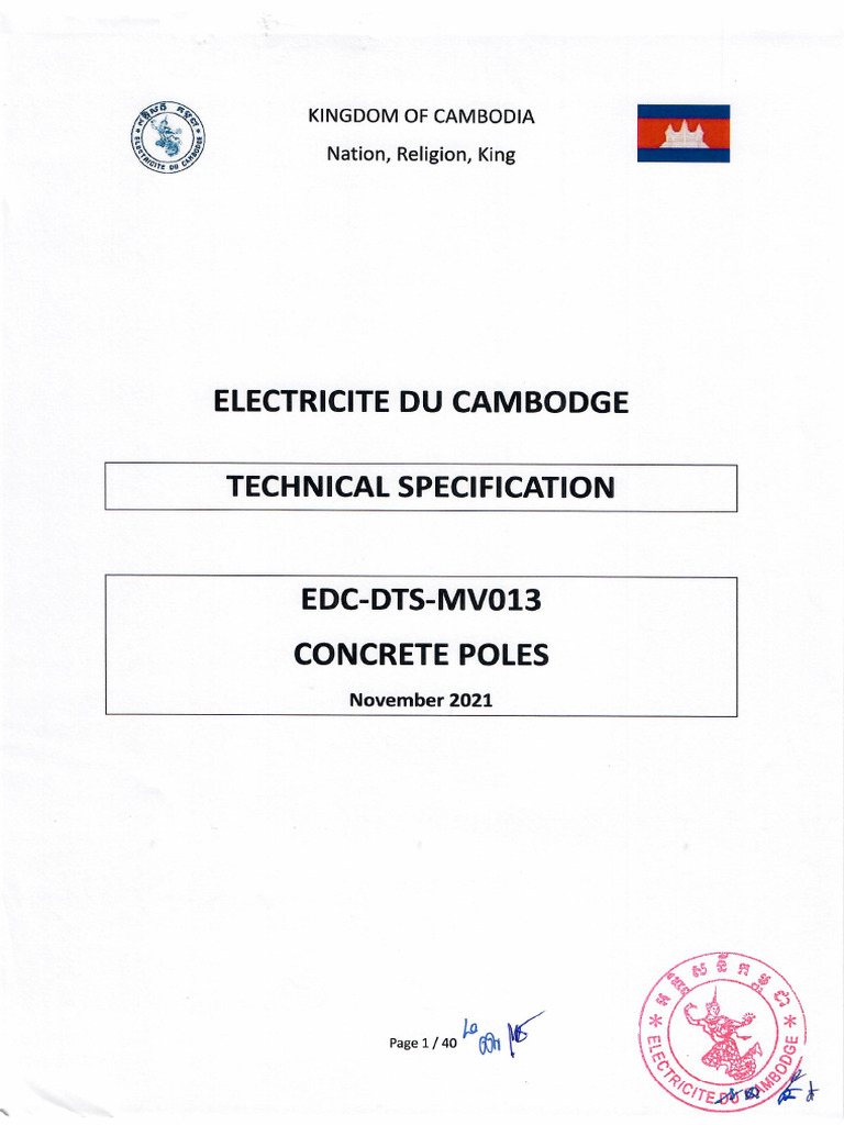 EDC DTS MV013 Concrete Poles | PDF
