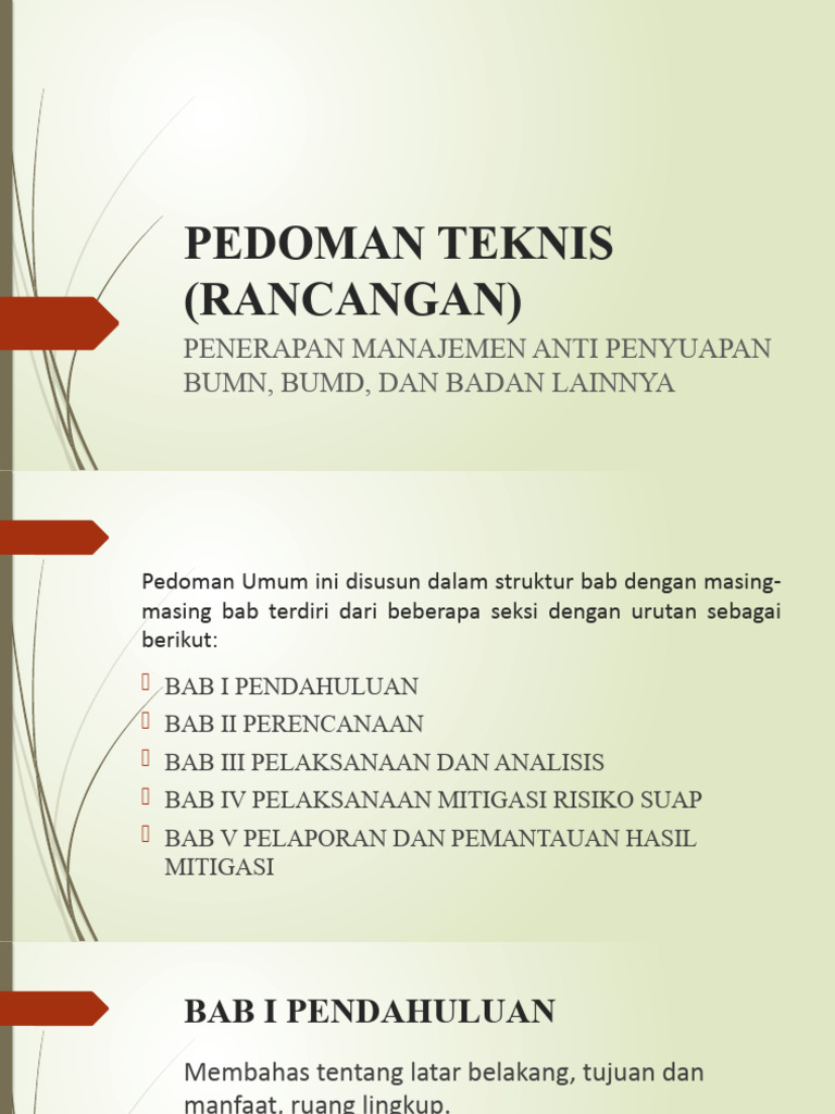 Pedoman Teknis (Rancangan) | PDF | Bisnis