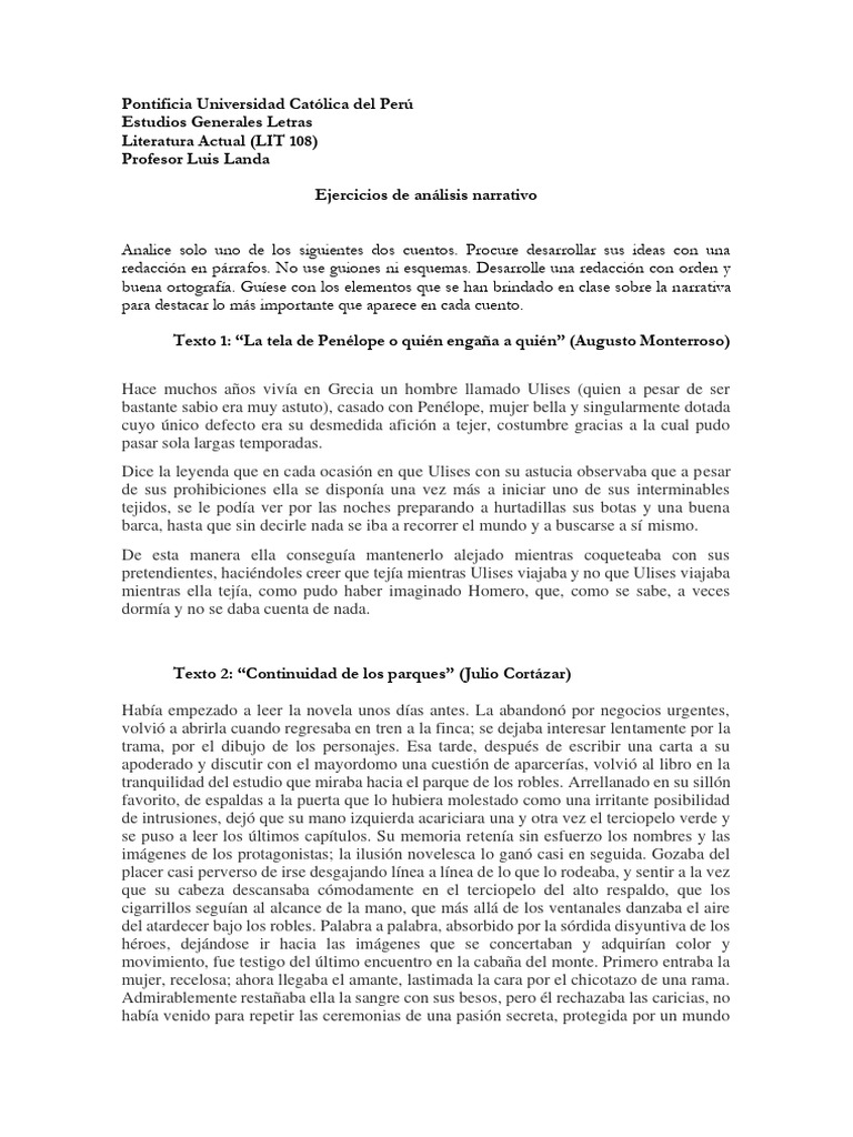 Análisis de Un Cuento Ejercicio | PDF | Odiseo
