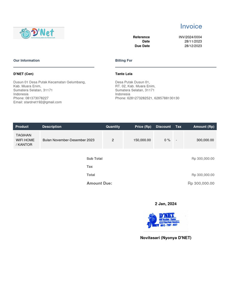 Inv Sal Inv 2024 0004 | PDF