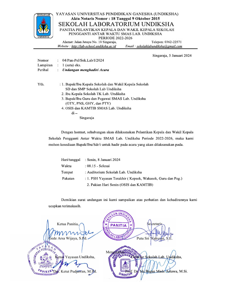 Undangan Menghadiri Acara | PDF