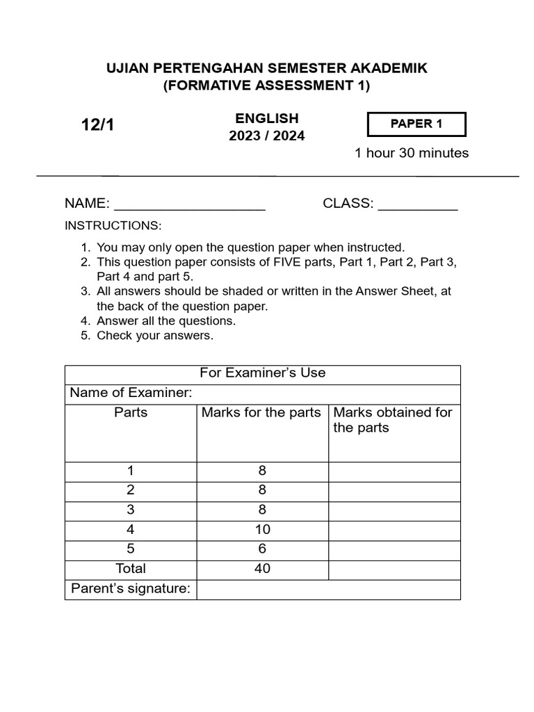 English Model Test 1 Full (Checked) | PDF | Rich Dad | Malaysia ...