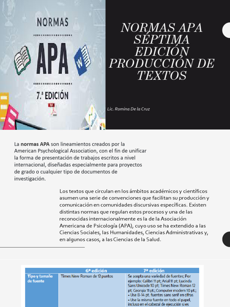 Normas Apa Séptima Edición Semana 5 Pdf Estilo Apa Aprendizaje