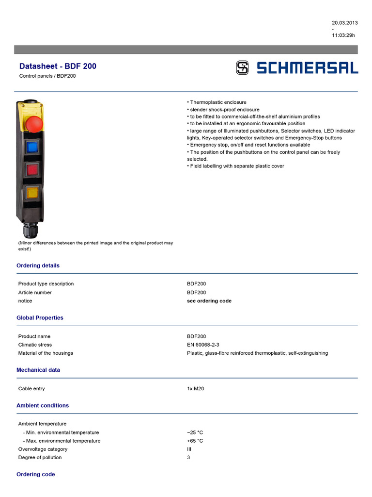 MRL - BDF 200 Datasheet - EN | PDF | Switch | Tools