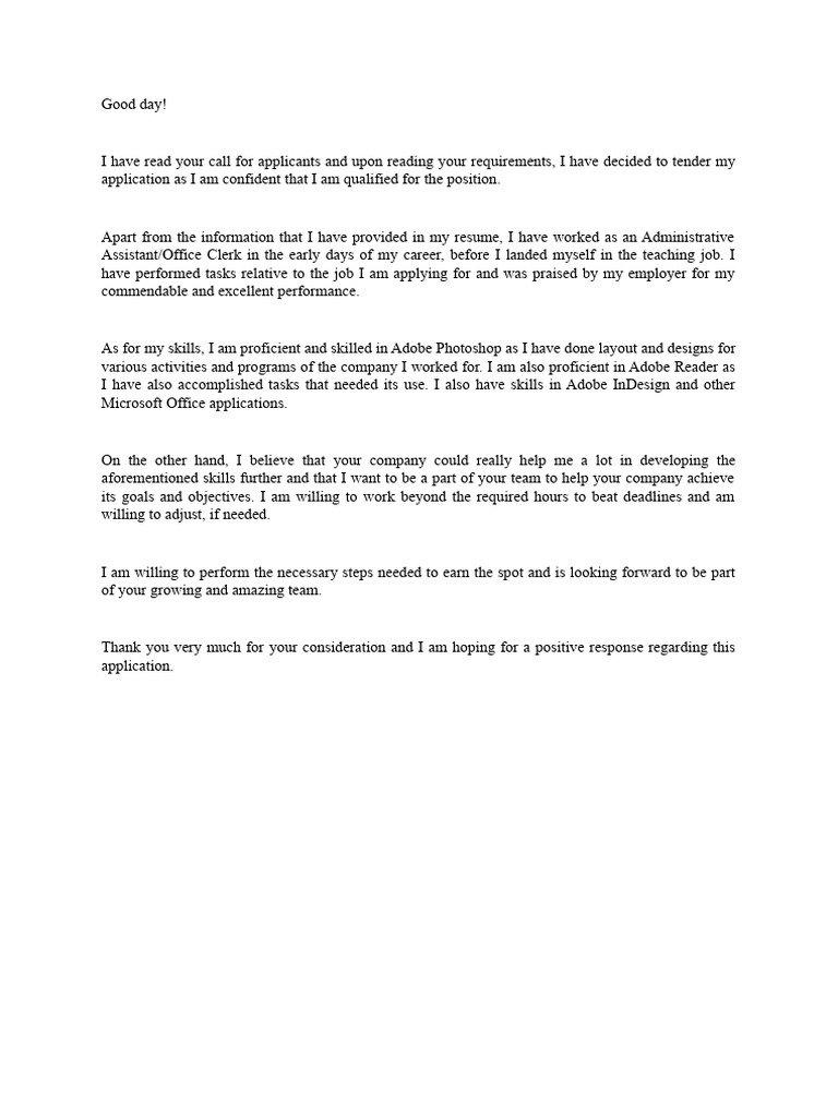 Encoder Job Cover Letter | PDF