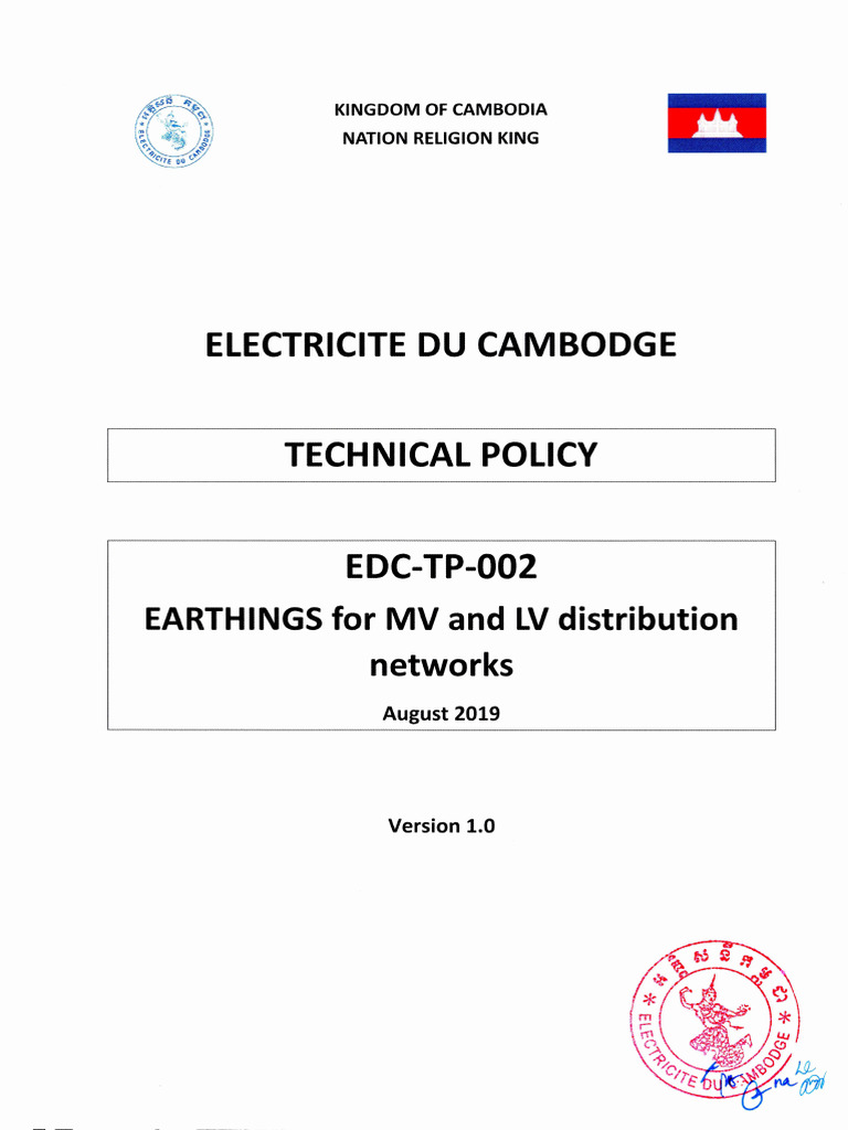 EDC-TP-002-Earthing For MV and LV Distribution Networks | PDF | Electrical Substation | Electric ...