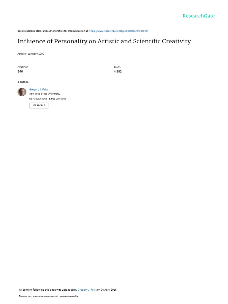 Feist 2006 How Developmentand Personality Influence Scientific Thought ...