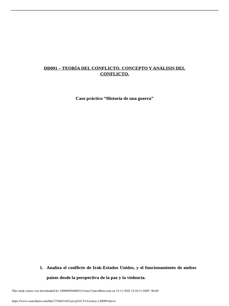 Caso PR Ctico 1 DD091 | PDF | Conflicto (proceso) | Violencia
