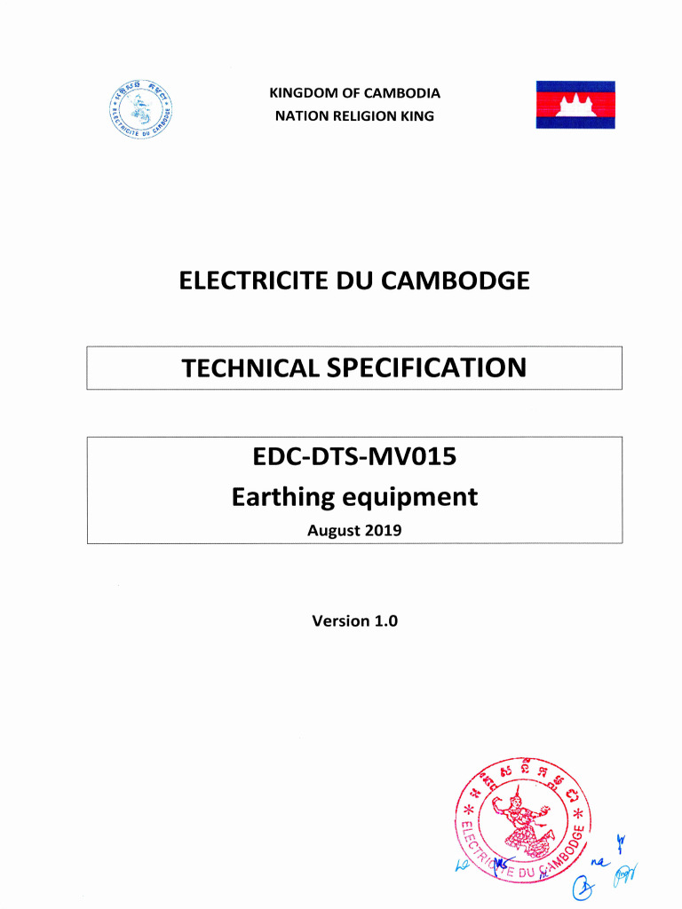 EDC DTS MV015 Earthing Equipment | PDF | Electrical Conductor | Insulator (Electricity)