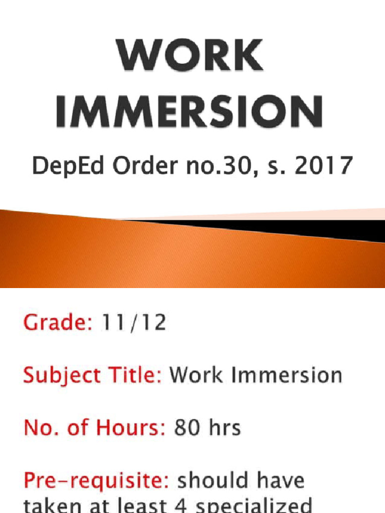 Shs Work Immersion | PDF