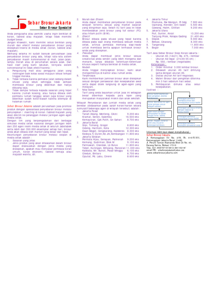 Sebar Brosur Jakarta Profile 2020 | PDF