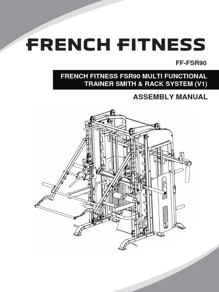 French Fitness Fsr90 Multi Functional Trainer Smith & Rack System (V1 ...