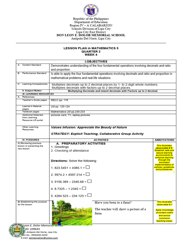 COT-MATH 2nd Quarter | PDF | Learning | Numbers