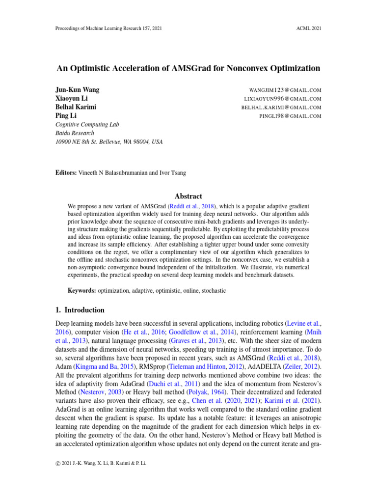 Opt Amsgrad | PDF | Mathematical Optimization | Deep Learning