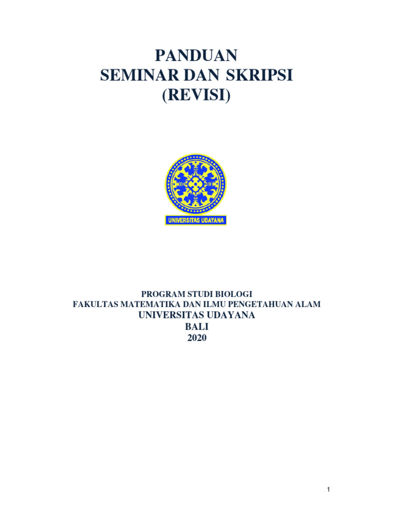 Buku Pedoman Penulisan Proposal Dan Skripsi Unud | PDF