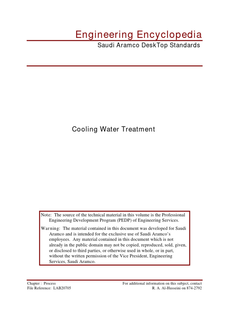 Saudi Aramco Cooling Water Standards | PDF | Corrosion | Heat Exchanger