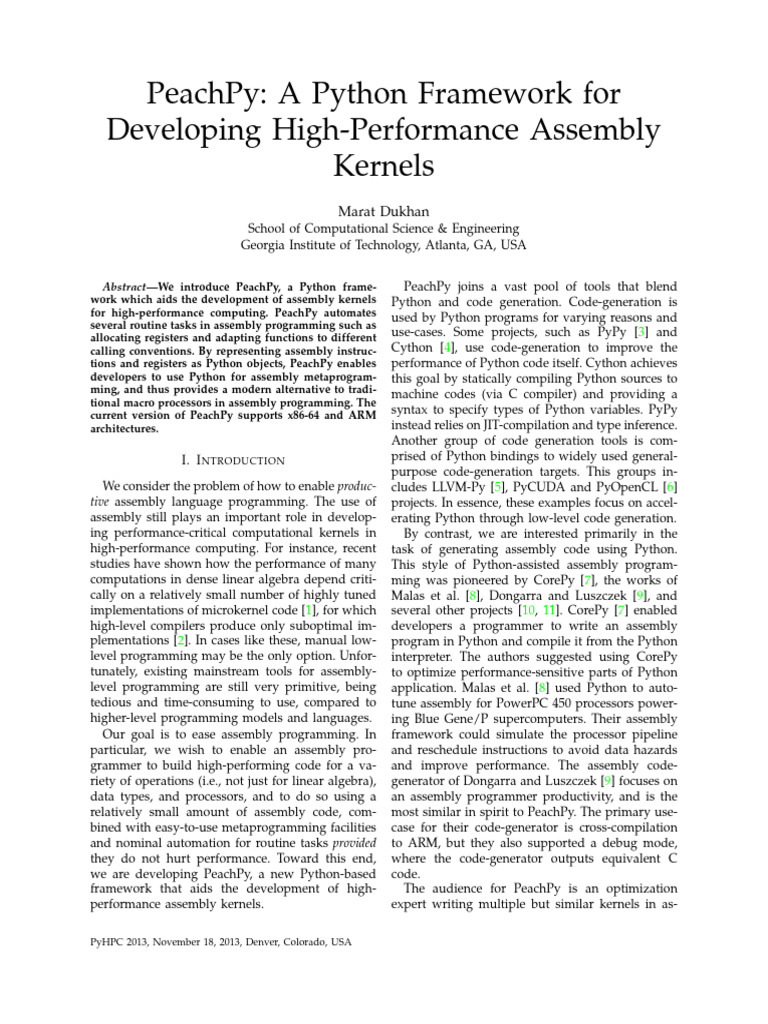 Pyhpc2013 Submission 10 | Download Free PDF | Assembly Language | Python (Programming Language)