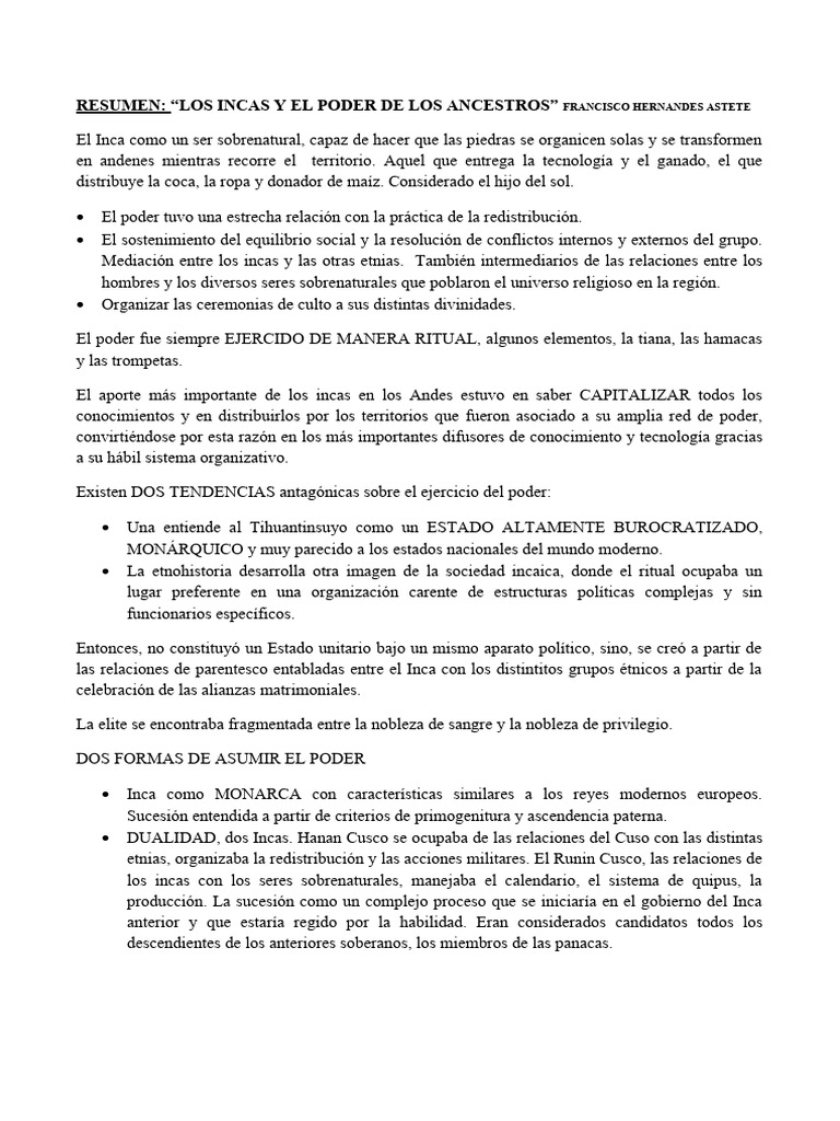 Los Incas | PDF | Imperio Inca