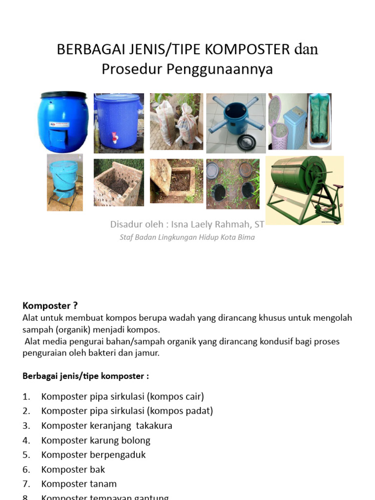 BERBAGAI JENIS Komposter Dan Prosedur Revisi | PDF