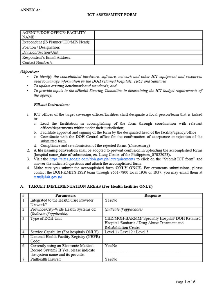 ICT Assessment Form | PDF | Personal Computers | Personal Digital Assistant