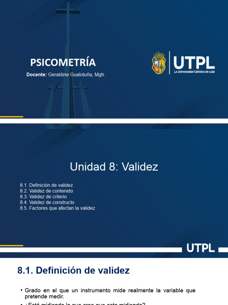 Unidad 8. Validez | PDF | Validez (Estadísticas) | Sicología
