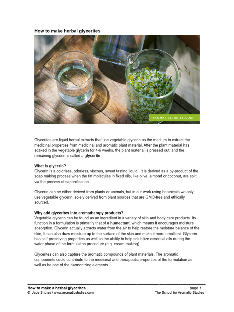 How To Make Herbal Glycerites | PDF | Glycerol | Essential Oil