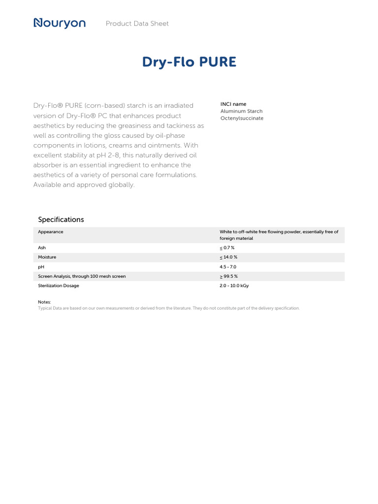 Pds Dry Flo PURE Na en | PDF | Chemistry