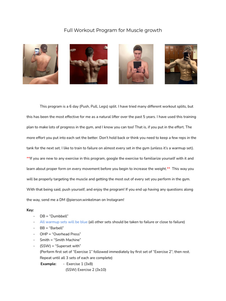 My Workout Program! | PDF | Weight Training | Physical Fitness
