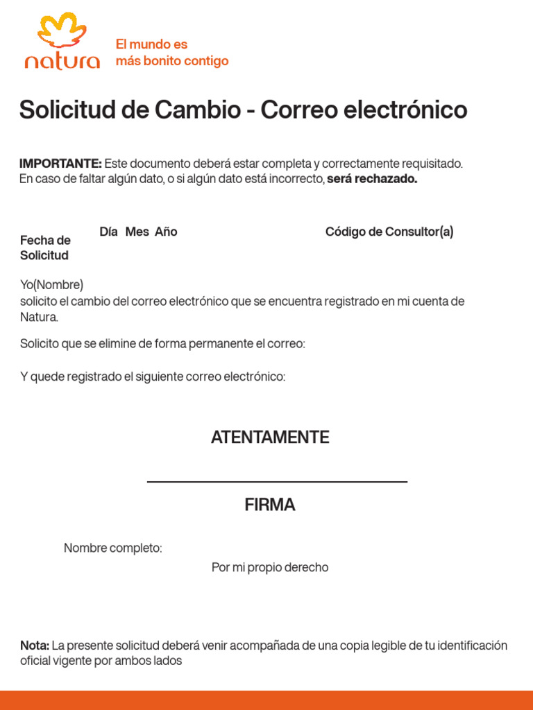 Ajustes Carta Solicitud Cambio de Correo Electronico 2021 VF | PDF