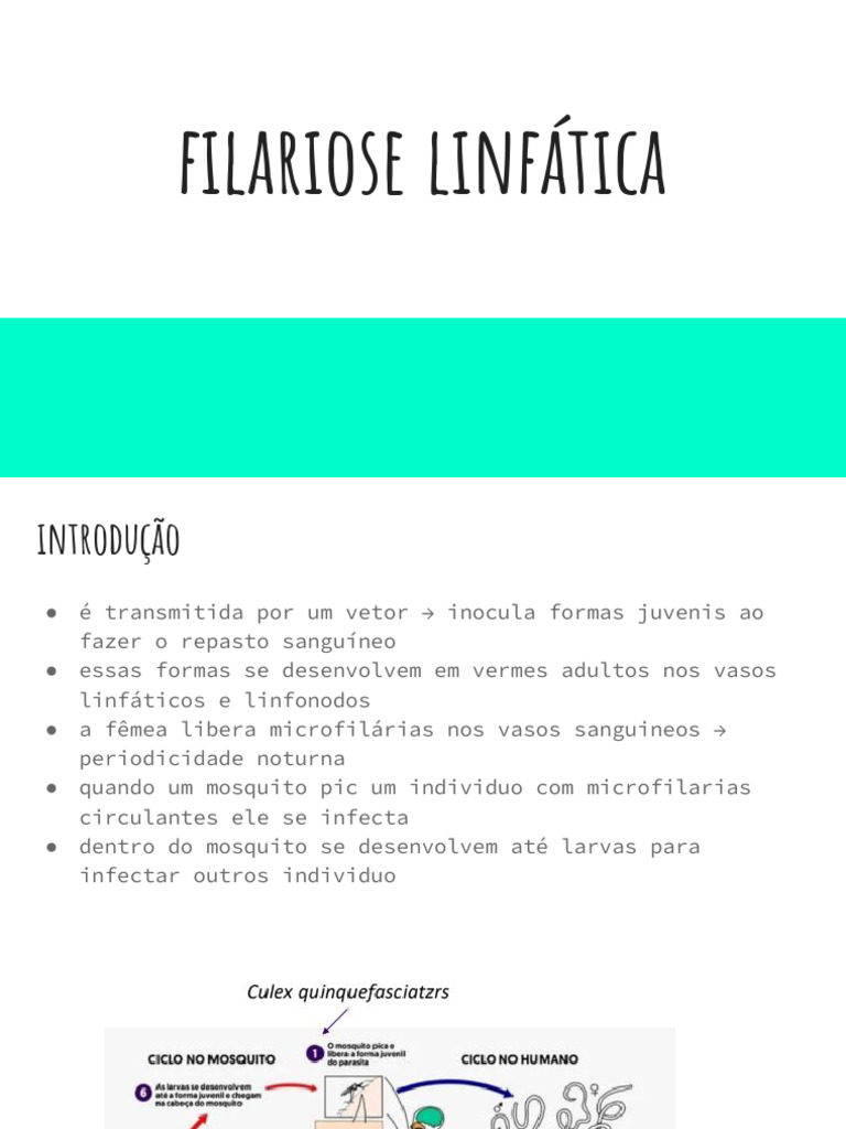 Filariose Linfática - Pato | PDF | Imunologia | Doenças e distúrbios