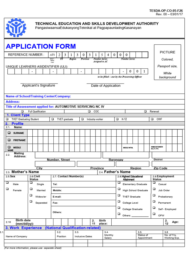 Application Form ATS NC IV | PDF