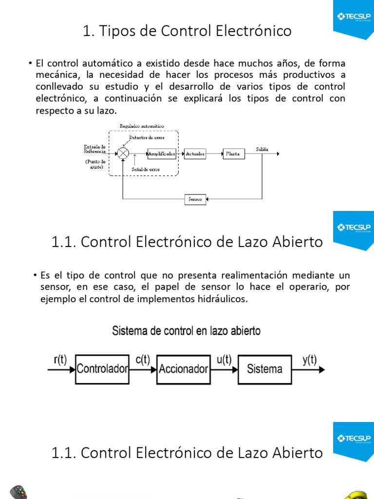 Tipos de Control Electrónico: Lazos Abierto y Cerrado | PDF