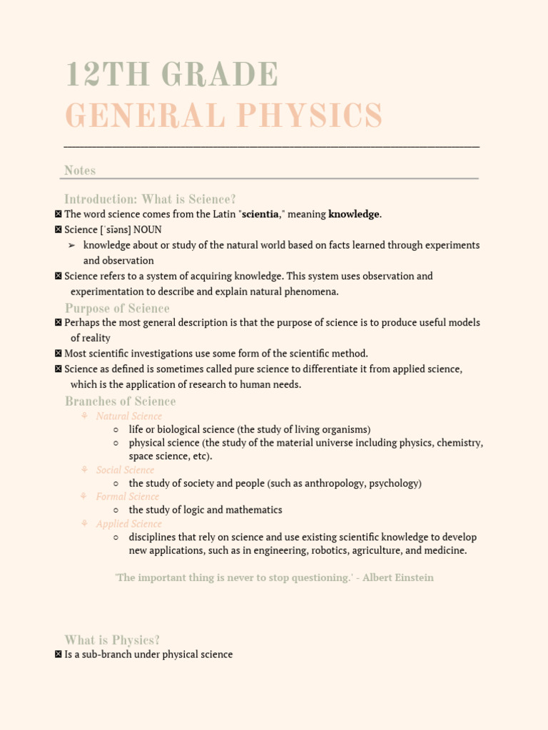 General Physics Reviewer Pdf Observational Error Science